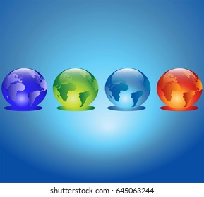 Planet Earth Different Colors Stock Vector (Royalty Free) 645063244 ...