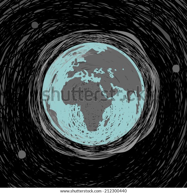 Planet Earth Drawing Sketch Stock Vector (Royalty Free) 212300440 ...