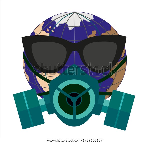 Planet Earth Face Mask Protect World Stock Vector (Royalty Free ...
