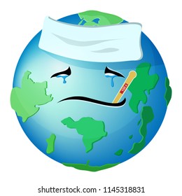 Planet Earth Get Sick Cry Heat Stock Vector (Royalty Free) 1145318831 ...