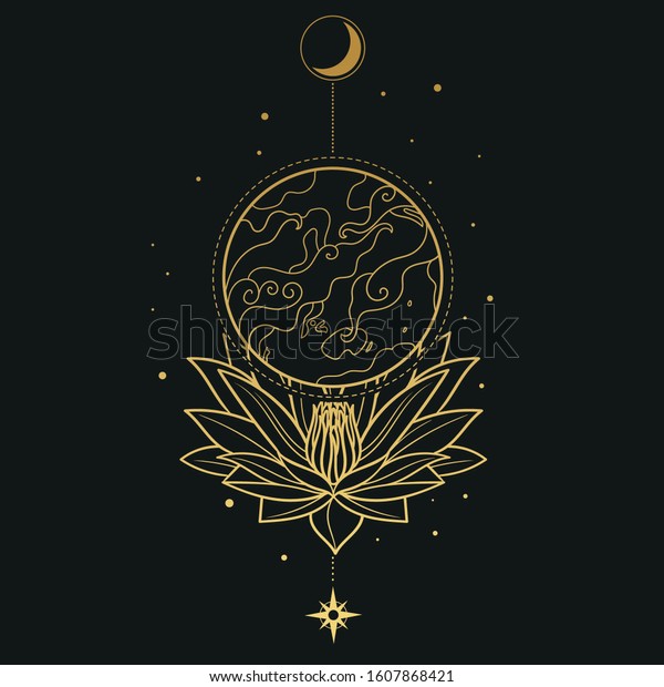 Planet Earth Inside Lotus Flower Vector Stock Vector (Royalty Free ...
