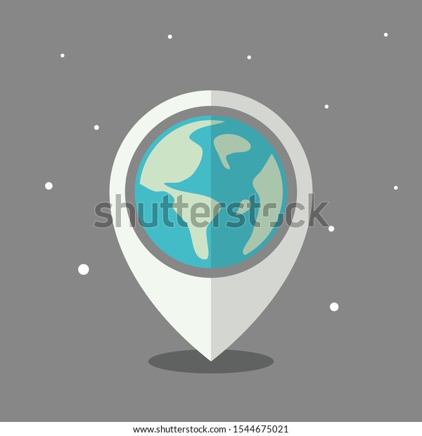 Planet Earth Map Pins Icon Astronomy Stock Vector (Royalty Free ...