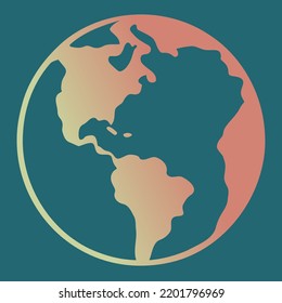 Planet Earth Minimalist Icon World Map Stock Vector (Royalty Free ...