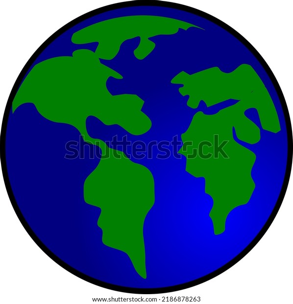 Planet Earth Navy Blue Color Continents Stock Vector (Royalty Free ...