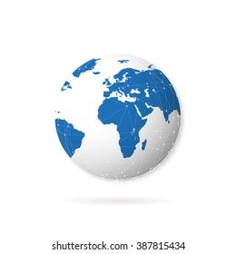 Globe Icon Smooth Vector Shadows White Stock Vector (Royalty Free ...