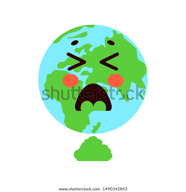 Planet Earth Sick Puke Vomit Isolated Stock Vector (Royalty Free ...