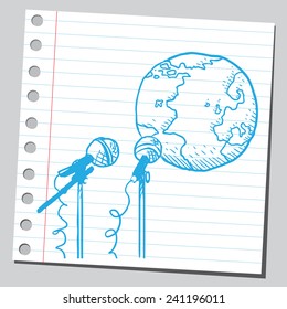 Planet Earth Speaking Stock Vector (Royalty Free) 241196011 | Shutterstock