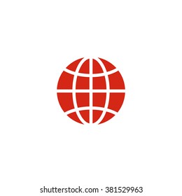 Planet Earth Symbol Vector Icon Red Stock Vector (Royalty Free ...