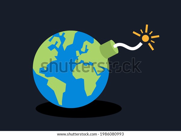 Planet Earth Time Bomb Global Catastrophe Stock Vector (Royalty Free ...