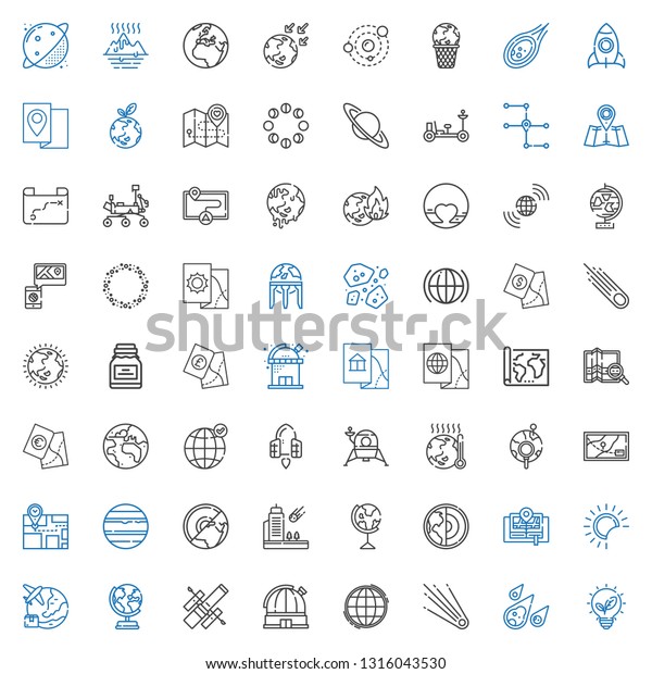 Planet Icons Set Collection Planet Renewable Stock Vector (Royalty Free ...