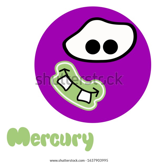 Planet Mercury Funny Face Childrens Illustration Stock Vector (Royalty ...