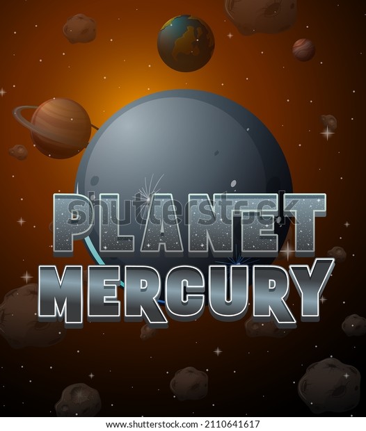 Planet Mercury Word Logo Poster Illustration Stock Vector (Royalty Free ...