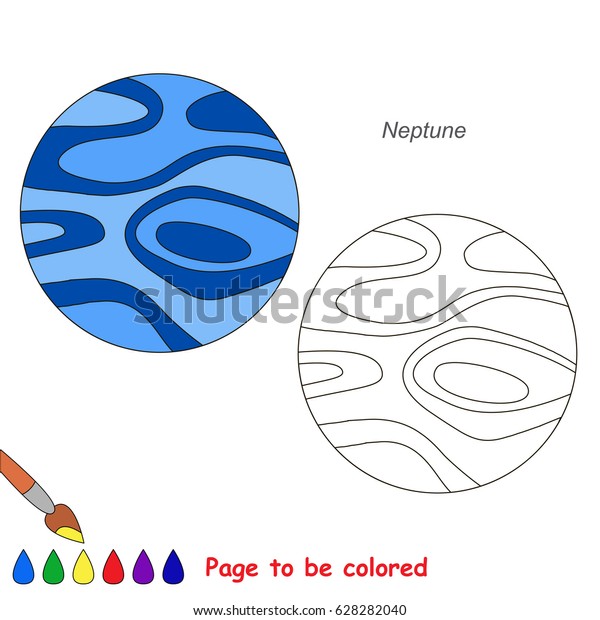 Planet Neptune Be Colored Coloring Book Stock Vector (Royalty Free ...