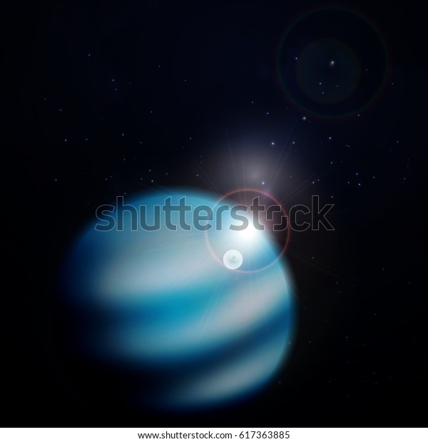 Planet Neptune Blue On Dark Background Stock Vector (Royalty Free ...