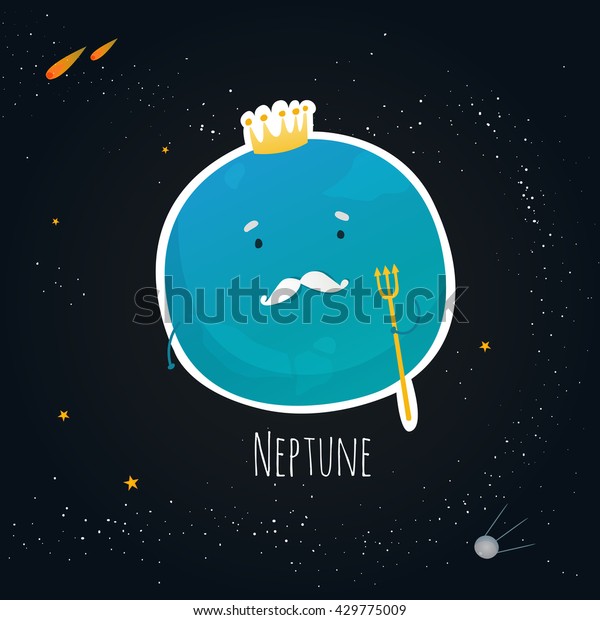 Planet Neptune Form Smiley On Star Stock Vector (Royalty Free ...