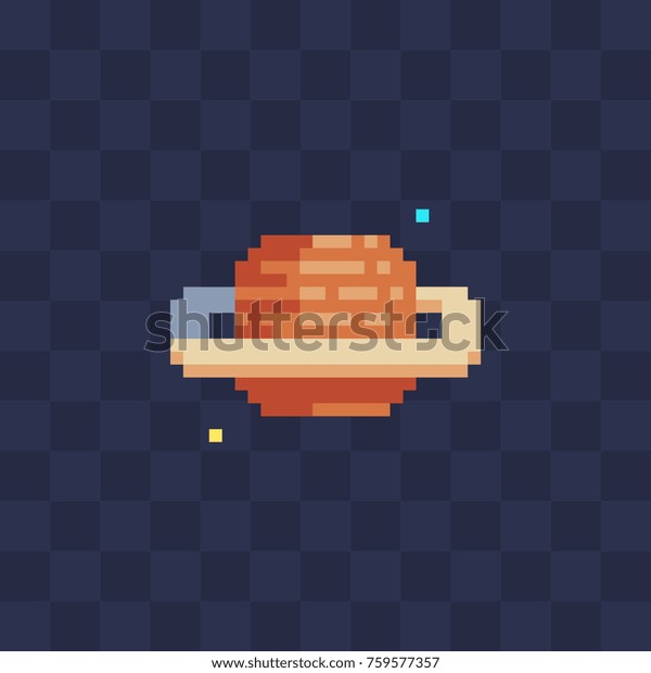 Planet Saturn Icon Pixel Art Style 스톡 벡터(로열티 프리) 759577357 | Shutterstock