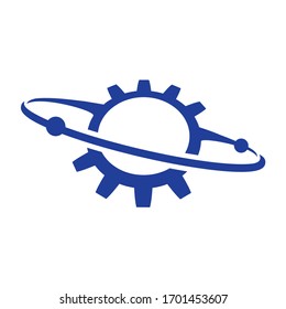 Planet Saturn Machine Logo Design Stock Vector (Royalty Free ...