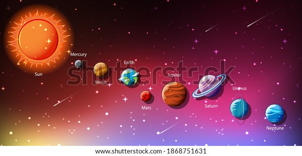 Planets Solar System Infographic Illustration Stock Vector (Royalty ...