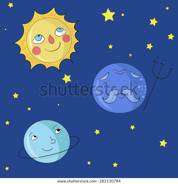 Planets Solar System Vector Illustration: เวกเตอร์สต็อก (ปลอดค่า ...