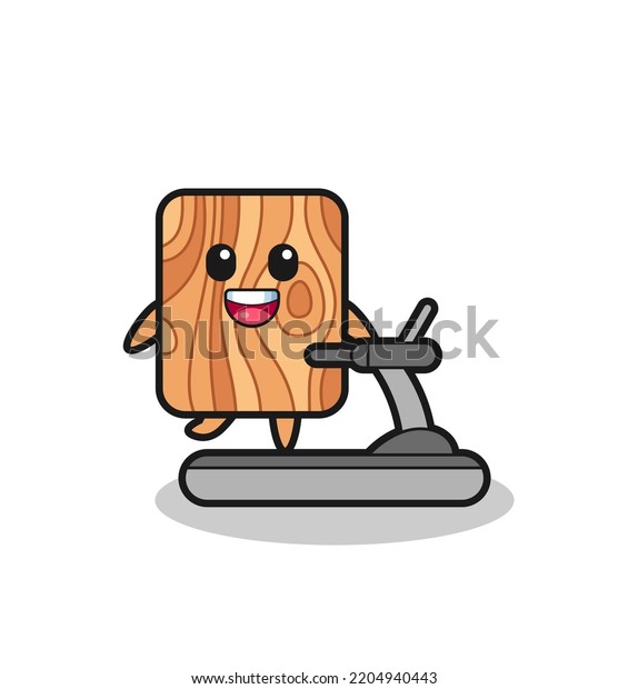 Plank Wood Cartoon Character Walking On Stock Vector (Royalty Free ...