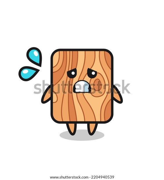 Plank Wood Mascot Character Afraid Gesture Stock Vector (Royalty Free ...
