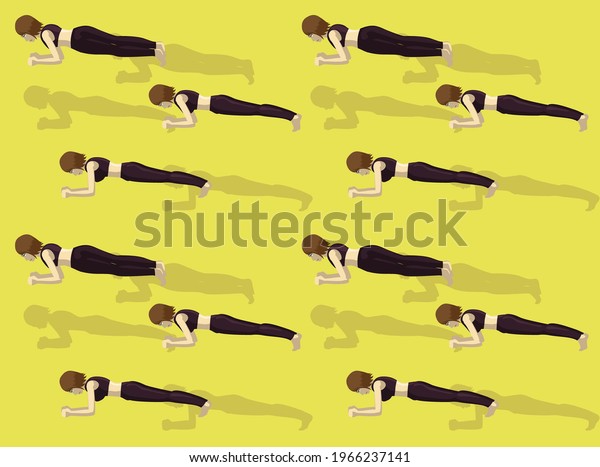Plank Workout Exercise Manga Cartoon Vector Stock Vector (Royalty Free ...