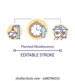 Planned Obsolescence Concept Icon Overconsumption Reasons Stock Vector ...