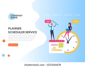 Planner Organization Web Banner Poster Concept Stock Vector (Royalty ...
