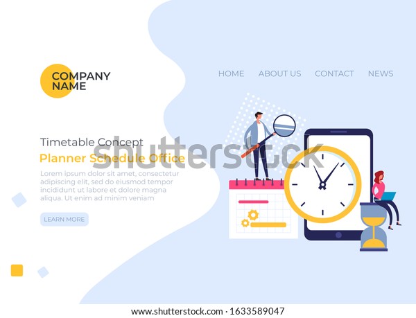 Planner Schedule Banner Poster Concept Vector Stock Vector (Royalty ...