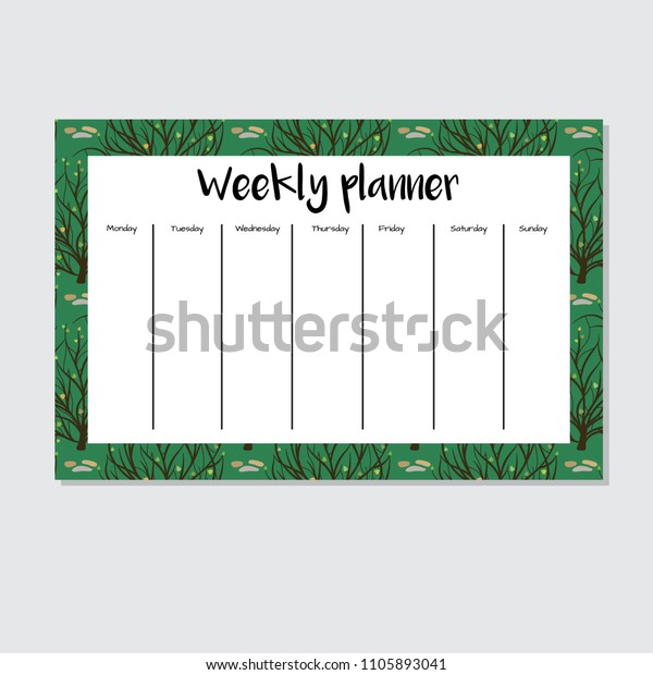 Planner Tree Life Hand Drawn Style Stock Vector (Royalty Free ...