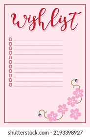 Planner Wish List Minimalist Style On Stock Vector (Royalty Free ...