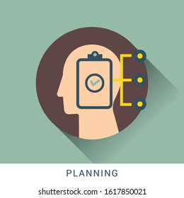 Planning Icon Concept Human Head Flat Stock Vector (Royalty Free ...