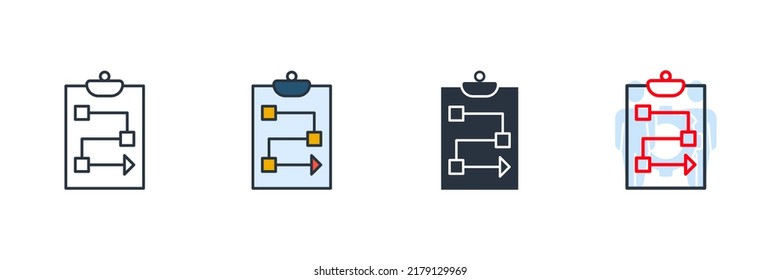 Planning Icon Logo Vector Illustration Strategy Stock Vector (Royalty ...