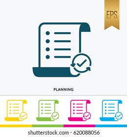 Planning Icon Vector Symbol List Silhouette Stock Vector (Royalty Free ...