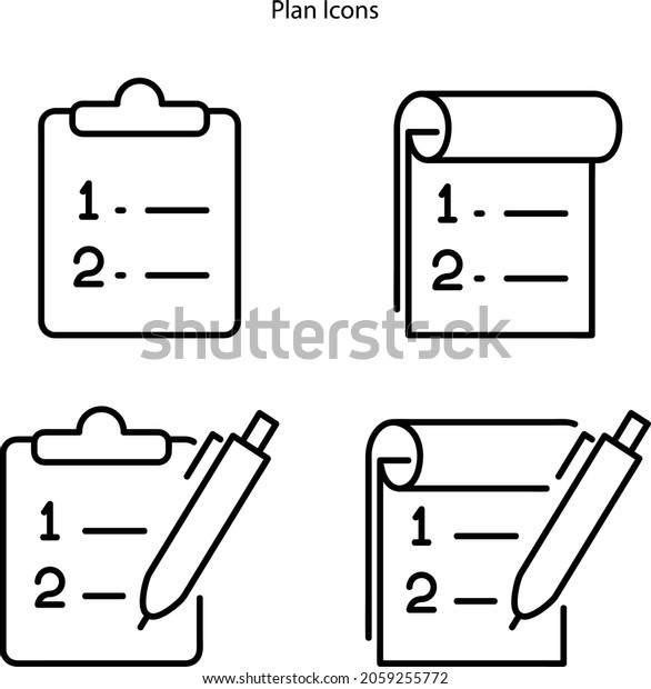 Planning Icons Isolated On White Background Stock Vector (Royalty Free ...