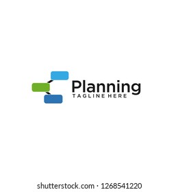 Planning Logo Design Template: vector de stock (libre de regalías ...
