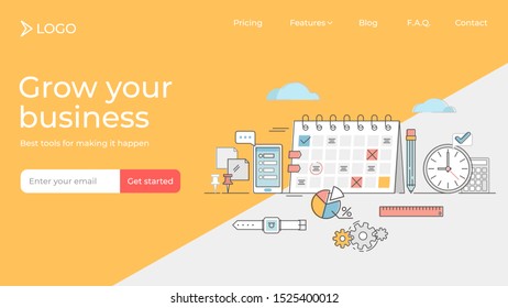 Planning Outline Concept Vector Illustration Schedule Stock Vector ...