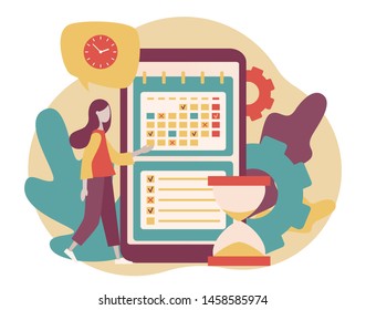 Planning Schedule Concept Flat Cartoon Style Stock Vector (Royalty Free ...