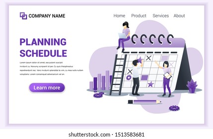 Planning Schedule Concept People Filling Out Stock Vector (Royalty Free) 1513583684 | Shutterstock