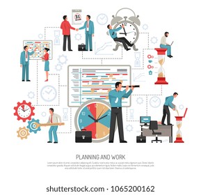 Collection Creative Business People Working Charts Stock Vector ...