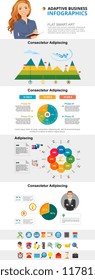 Planning Statistics Concept Infographic Charts Set Stock Vector ...