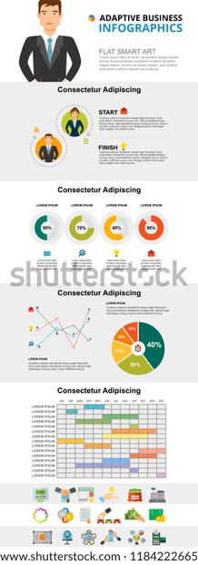 Planning Statistics Infographic Charts Set Doughnut : image vectorielle ...