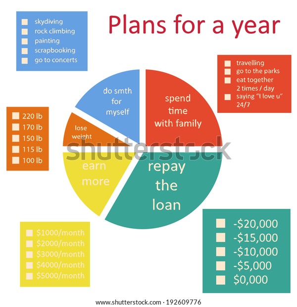 Plans Goals Year Infographics Vector Illustration Stock Vector (Royalty ...