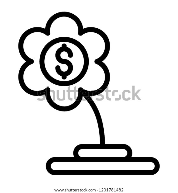 Plant Dollar Sign Representing Concept Financial Stock Vector (Royalty ...