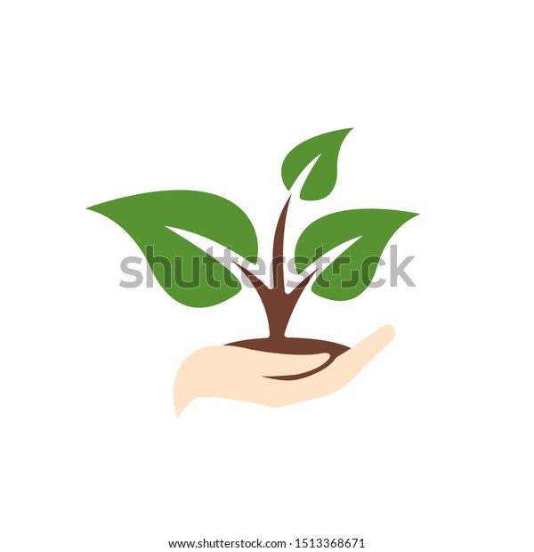 Plant Hand Vector Icon Illustration Human Stock Vector (Royalty Free ...