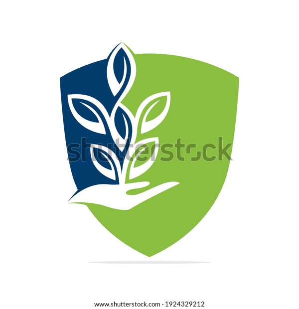 Plant Hand Vector Logo Design Natural Stock Vector (Royalty Free ...