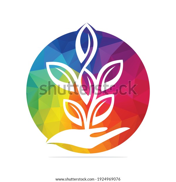 Plant Hand Vector Logo Design Natural Stock Vector (Royalty Free ...