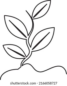 Plant Line Art Vector Illustration On Stock Vector (Royalty Free ...