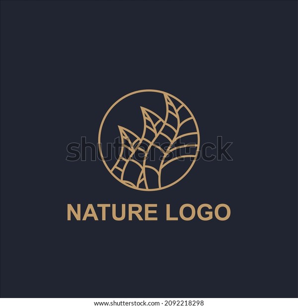 Plant Logo Leaf Logo Round Emblem Stock Vector (Royalty Free ...
