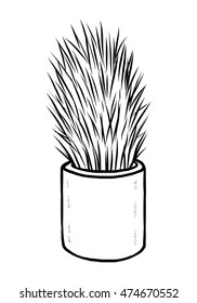 Plant Pot Cartoon Vector Illustration Black: เวกเตอร์สต็อก (ปลอดค่า ...
